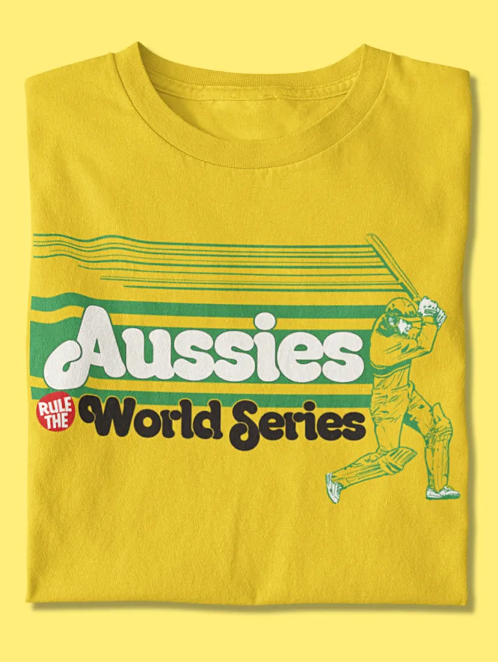 ‘Aussies Rule the World Series’ retro cricket shirt – League Tees